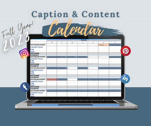 Content & Caption Calendar 2024 | 12 Months | NeuEra Media