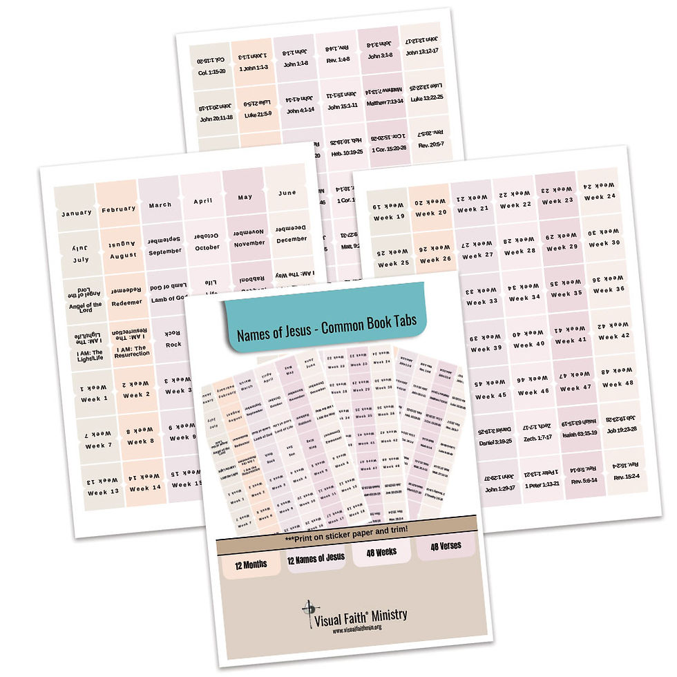 Names of Jesus - Common Book Tabs | Visual Faith Min