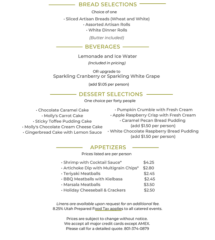Menus | Marvellouscatering