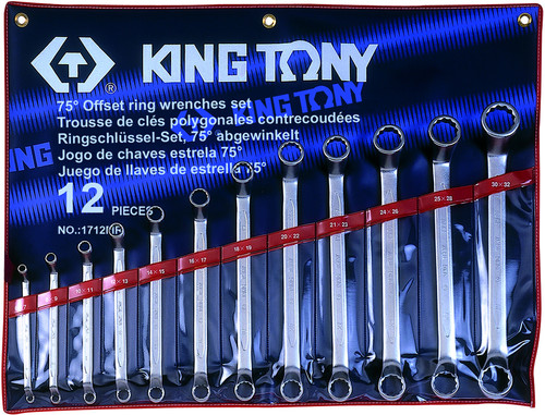 Spanner Set, Ringed, Metric, 12 Piece, Offset | King Tony