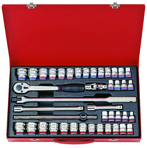 Socket & Ratchet Set, 1⁄2” Drive, 42 Piece | King Tony