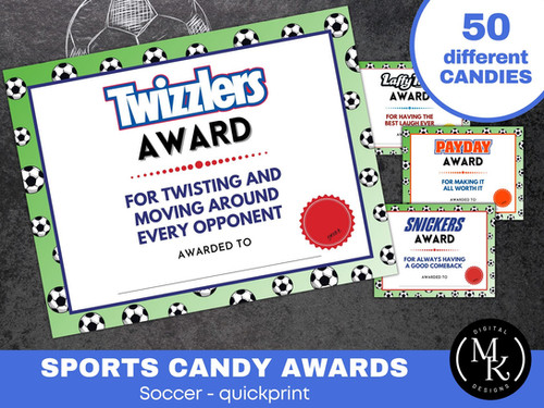 Sports Candy Awards - Soccer, 50 Candies | Mkennedydesigns