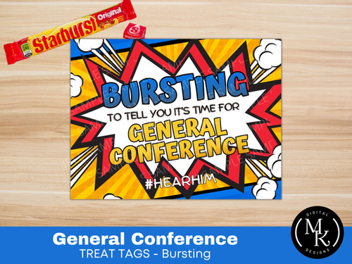 LDS General Conference, Starburst Treat Tag, LDS Printables ...