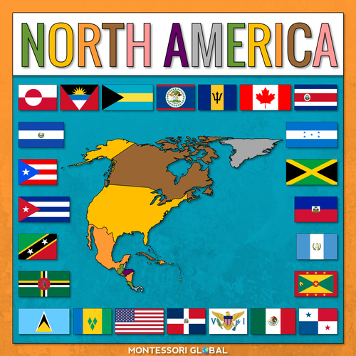 Countries and Capitals in North America | Montessori Global