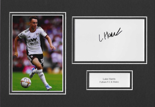 Luke Harris - Fulham & Wales - Signed A4 Mount | L.E Star Signings