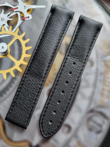 032CUZ014336 Omega Speedmaster 20mm BLACK Leather Deployment Strap ...