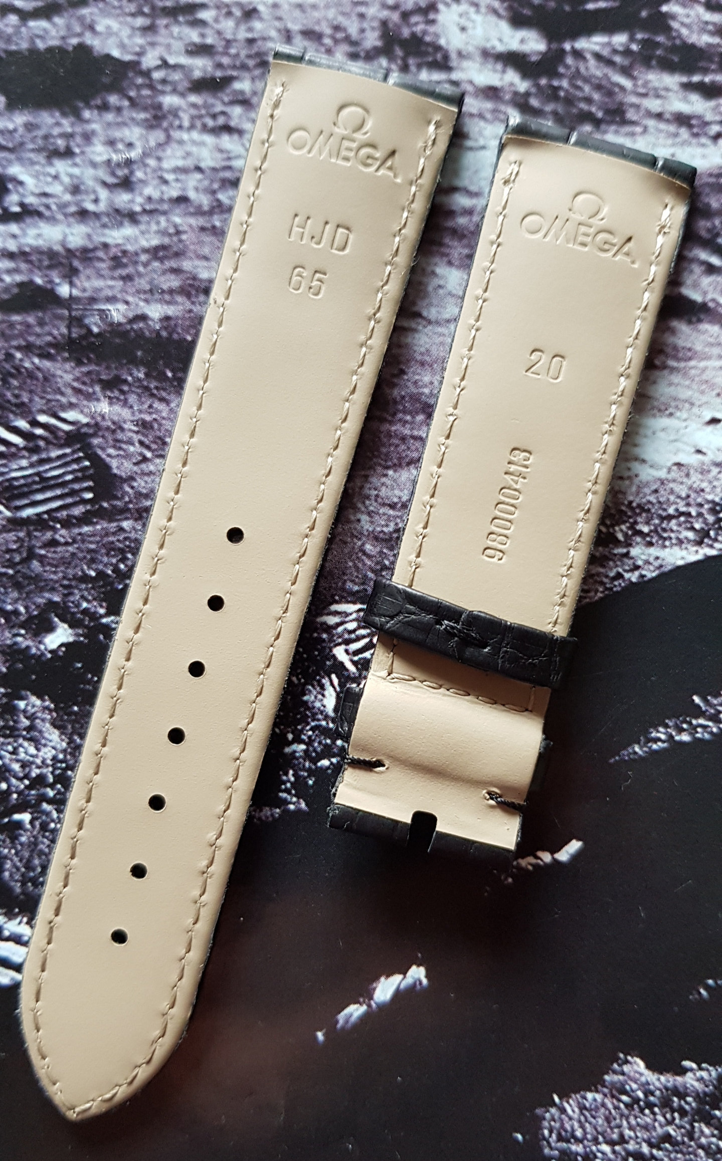 Omega Seamaster 20mm 98000413 BLACK ALLIGATOR Pin Buckle Strap | Swiss ...