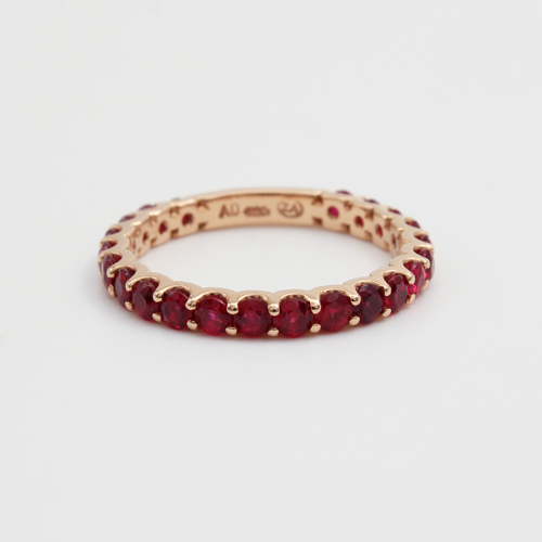 Ruby Eternity Rose gold Ring | Mervisjewellers