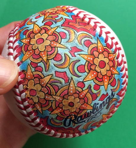 2018 hand painted baseball #9 | ryankerrigan