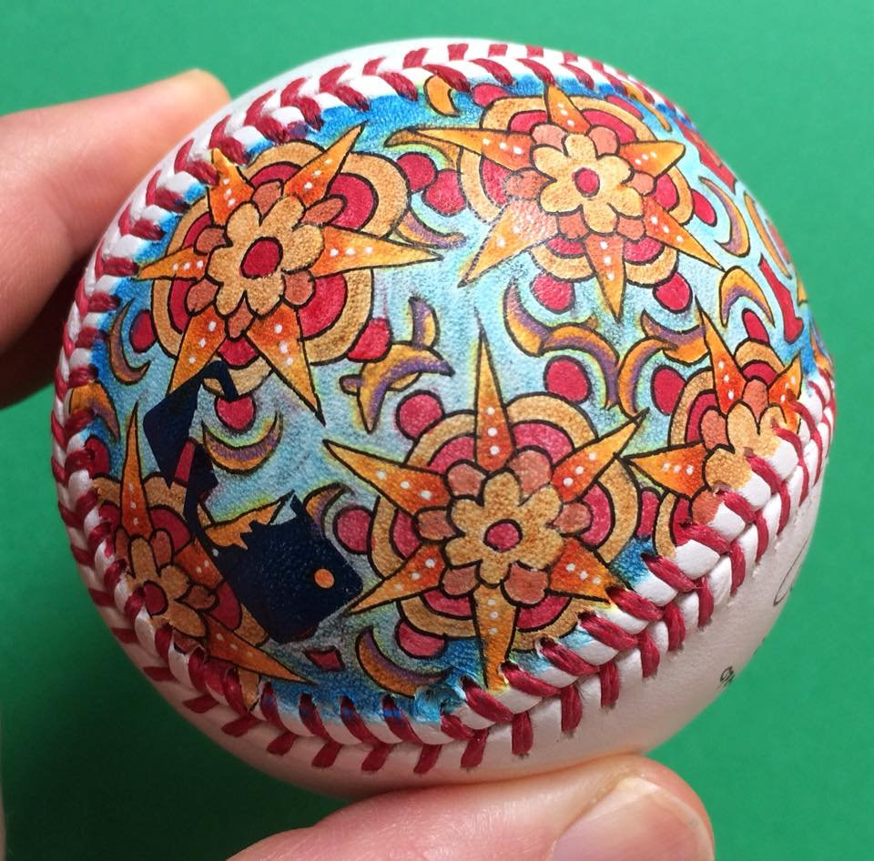 2018 hand painted baseball #9 | ryankerrigan