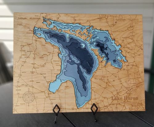 Lake Huron Map Sign | Pivoting Path Design