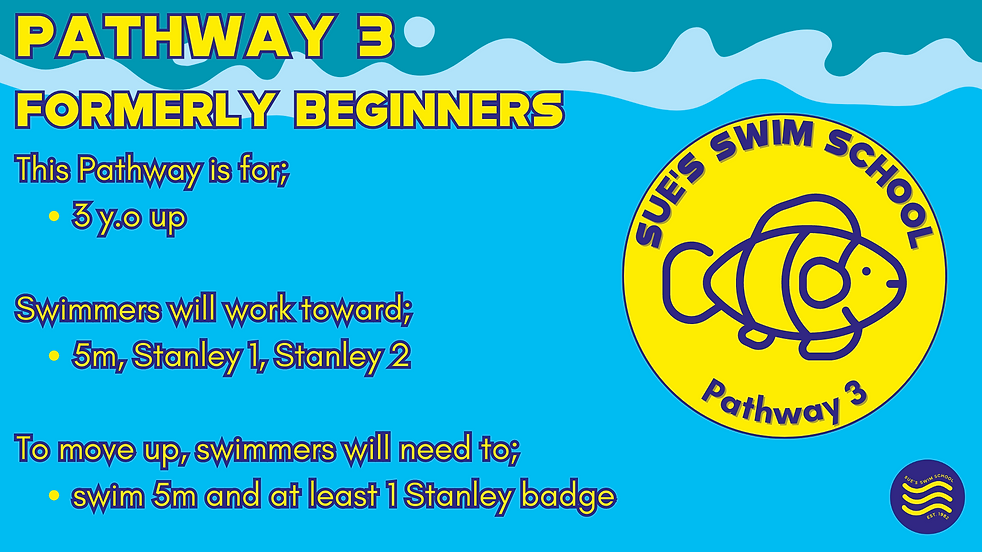 Sue's Swim School | Swimming Lessons | Pathway 3