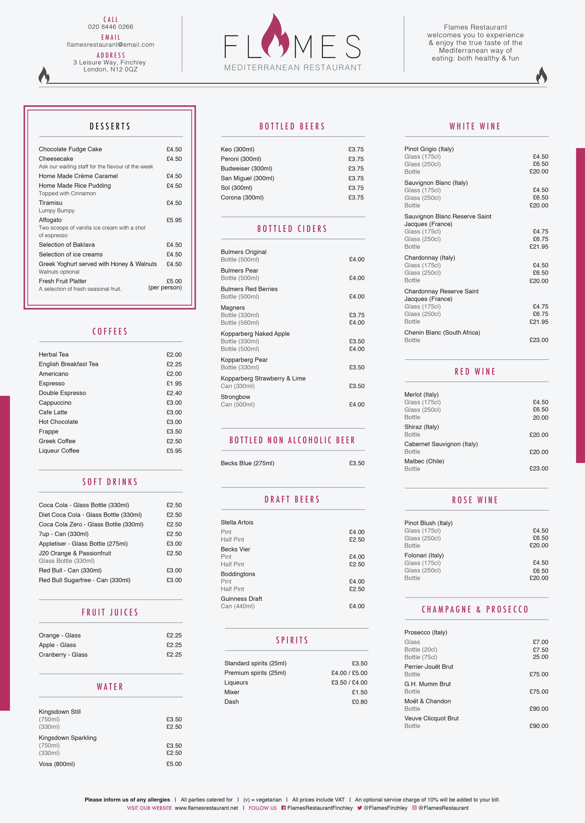 flamesrestaurant | MENU