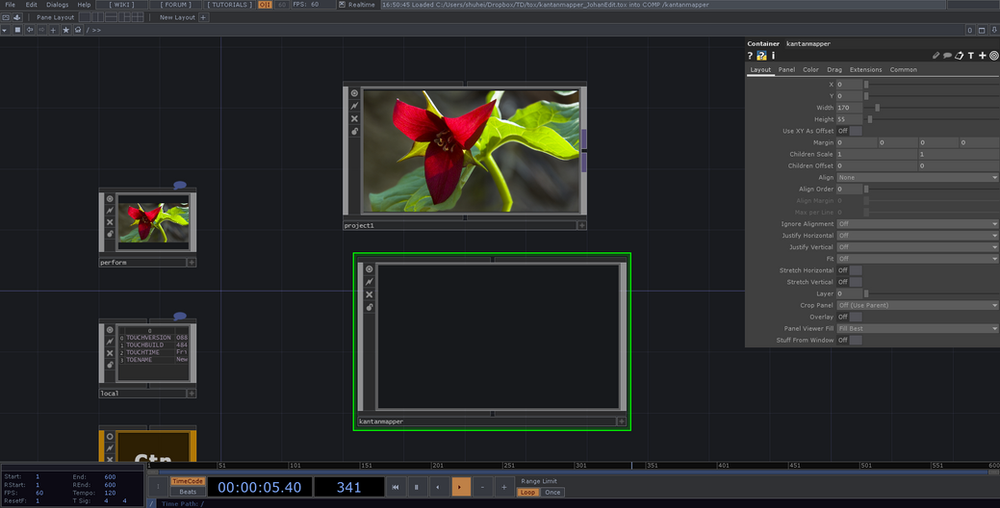 TouchDesignerでプロジェクションマッピングkantan mapperの使い方