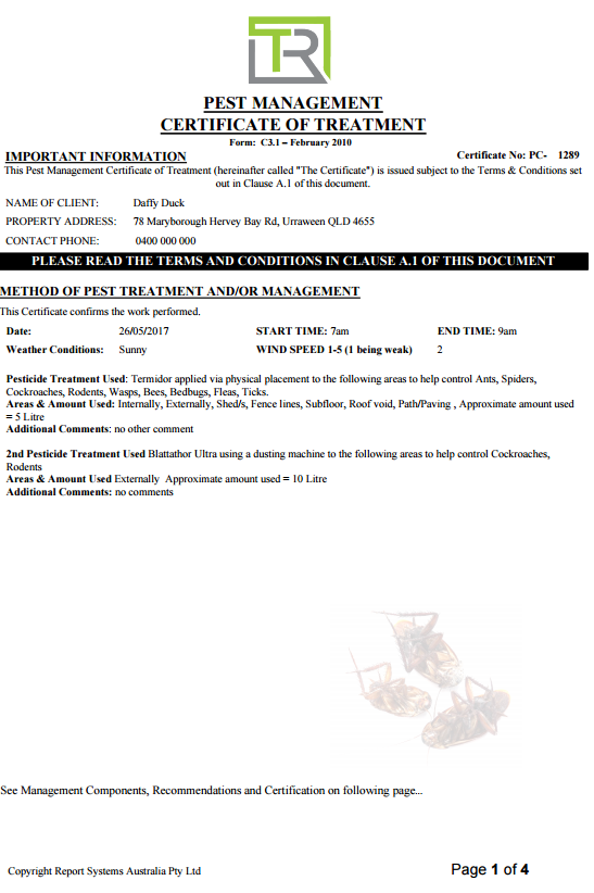 Pest Management Certificate | tradiesrescue