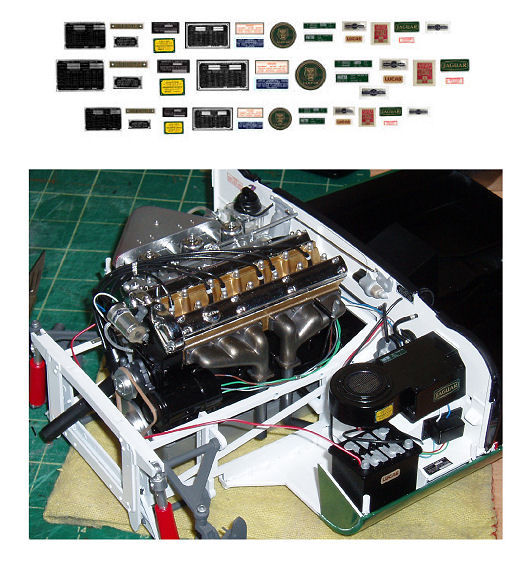 1/8 E-Type Jaguar engine bay decals | rail-roadmodels