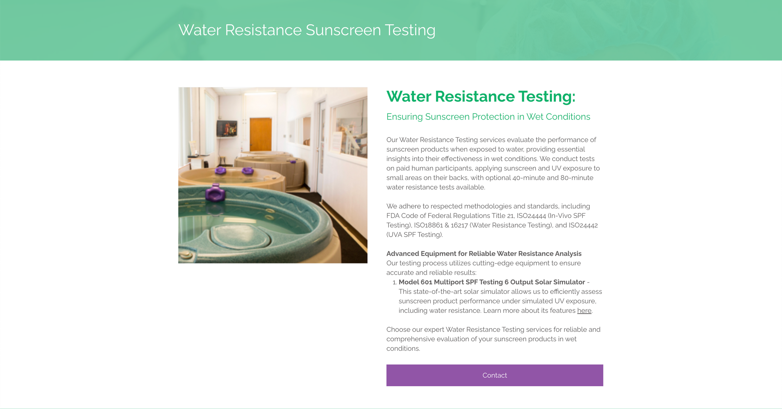 Water Resistance Testing | Sunscreen Safety Testing Laboratory Water Resistance Testing | Sunscreen Safety Testing Laboratory