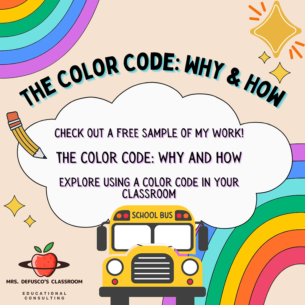 Course Freebie: The Color Code | Mrs. D's Classroom