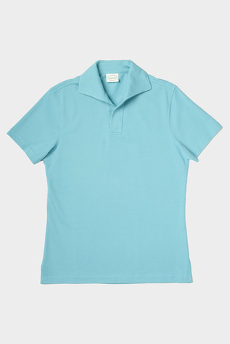Tiffany Blue Short Sleeve Spread Collar Polo | Prologue