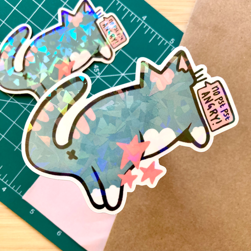 Special Edition Angry Cat Sticker | Nikki Oliver