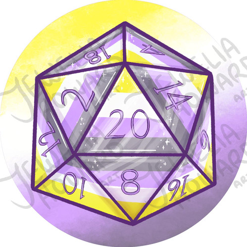 Non Binary D20 Coaster | Artistic Alchemy
