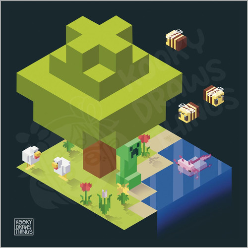 Minecraft 8bit Coaster | Artistic Alchemy