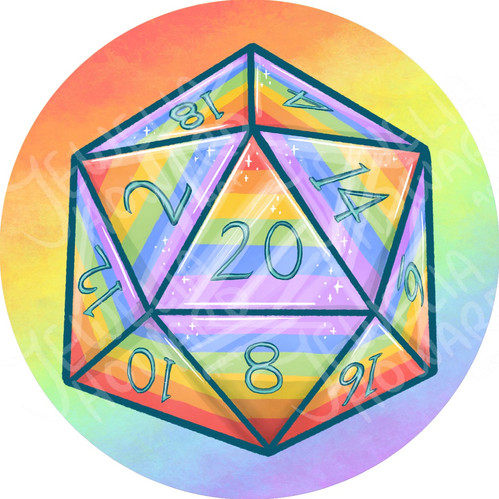 Rainbow D20 Coaster | Artistic Alchemy