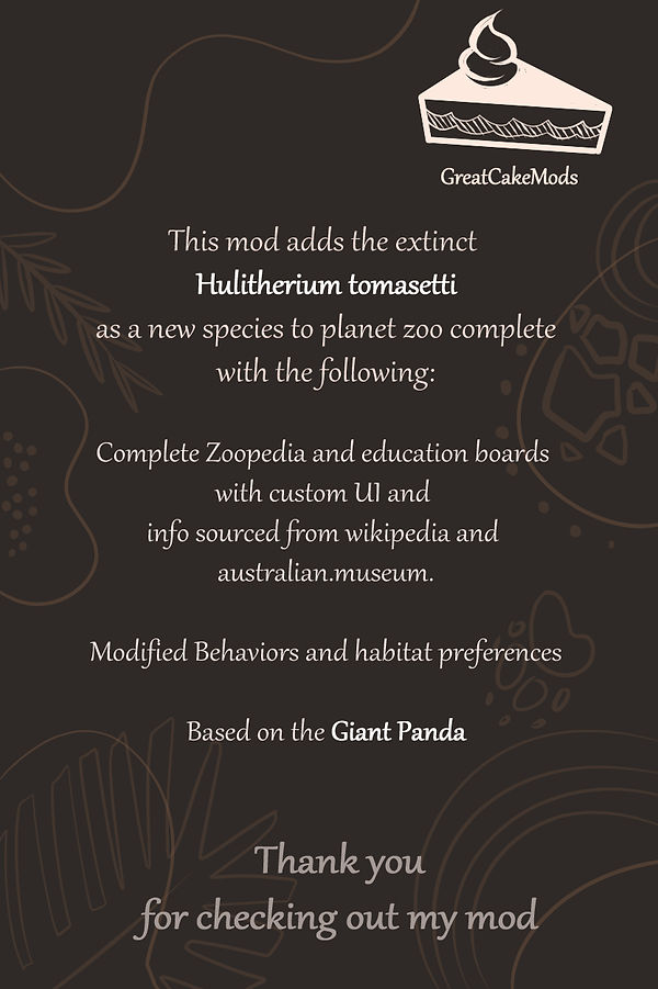 Hulitherium Tomasettii - New Extinct Species (1.16) at Planet Zoo Nexus ...