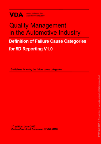 VDA Definition of Failure Cause Categories for 8D Reporting V1.0 (ENGLISH)
