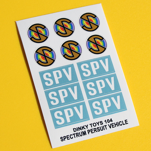 DINKY No. 104 SPECTRUM PERSUIT VEHICLE SPV Metallic sticker decal ...