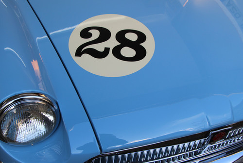 CLASSIC Ivory/Cream VINTAGE CAR RACE RALLY NUMBERS 30cm PAIR MGA MGB ...