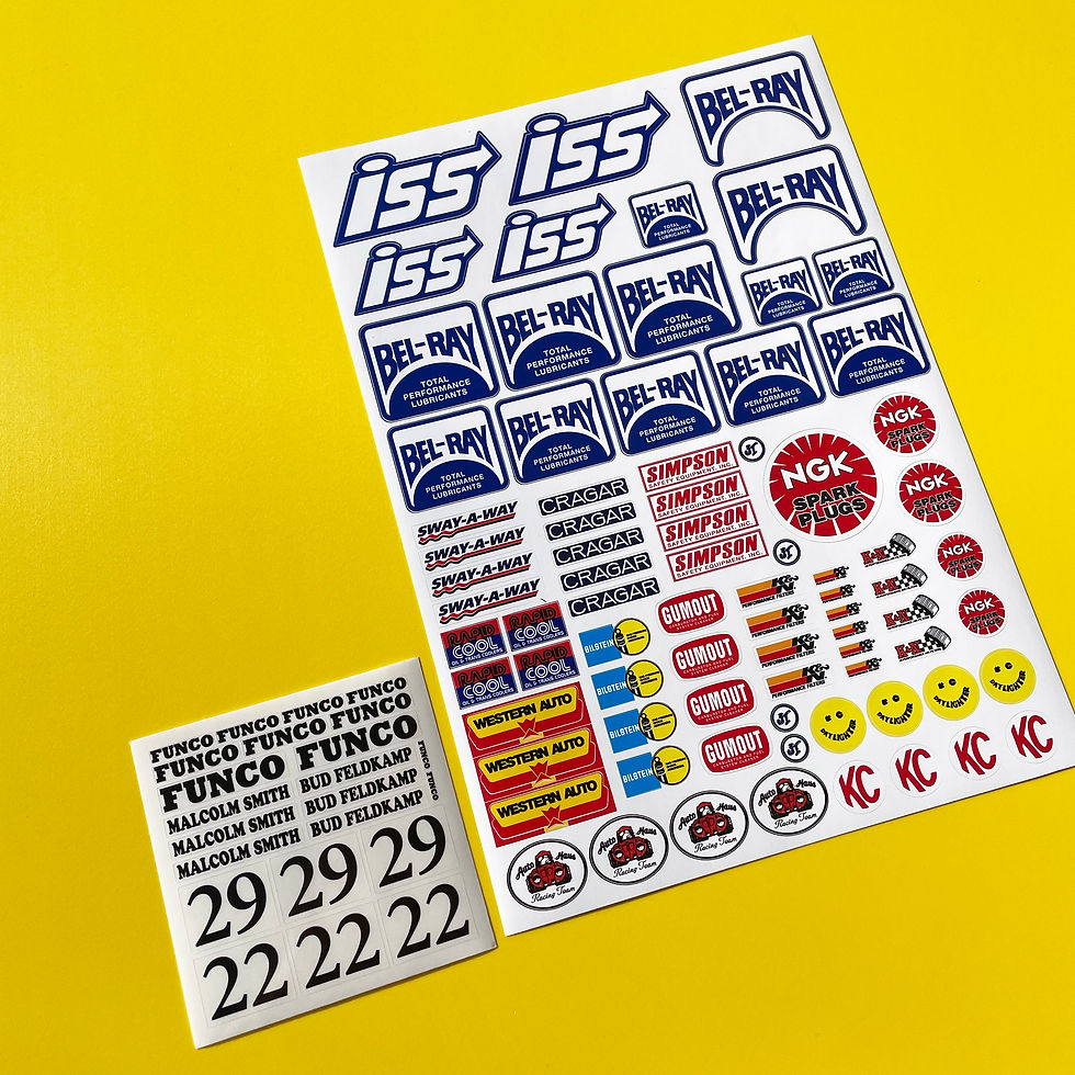 RC Vintage retro 'BEL-RAY BULLET' Decals stickers Rough Rider BAJA ...
