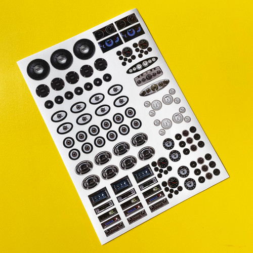 RC 10th scale INTERIOR DETAIL DASHBOARDS DIALS STEREO SPEAKERS stickers ...