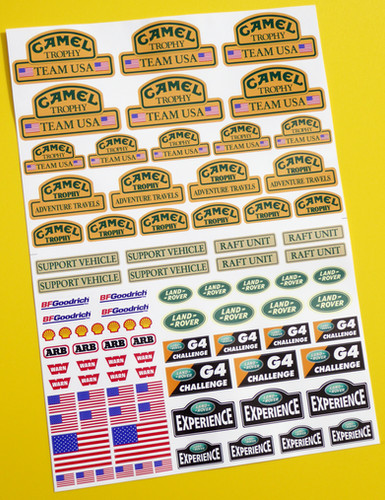 RC Rock Crawler 'CAMEL TROPHY TEAM USA' 10th scale stickers decals ...