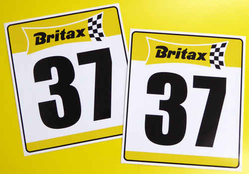 VINTAGE retro Classic Car 'BRITAX' RACE NUMBERS ideal for MINI COOPER ...