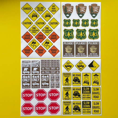 10th 1:10 scale RC ROCK CRAWLING OFF ROAD TRAIL WARNING SIGNS STICKERS ...
