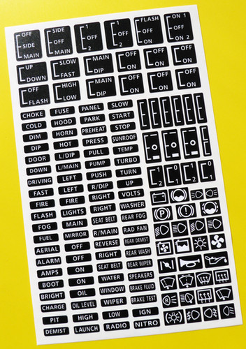 DASHBOARD CUSTOM STICKER DECAL SET Ideal for Rally, Race, Classic and ...