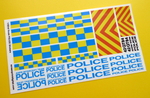 SLOT CAR SCALEXTRIC 1/32nd scale UK 'POLICE' INTERCEPTOR stickers ...