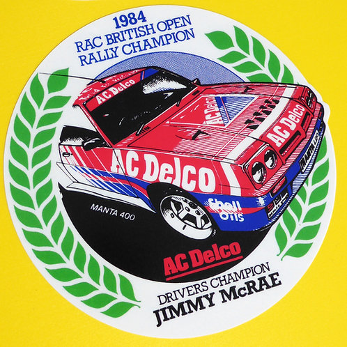 Vintage retro style 'Jimmy McRae' OPEL MANTA 1984 RAC Rally stickers ...