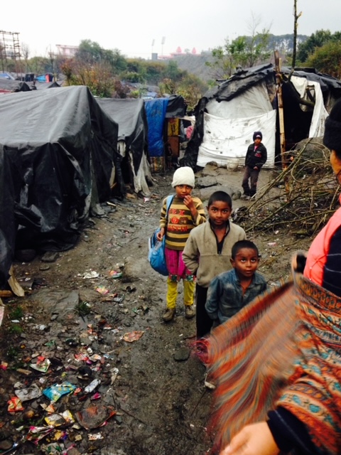 Visiting Indian slum community