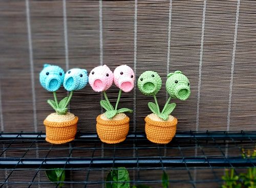 Crochet Peashooter potted plant | Hello Crochet