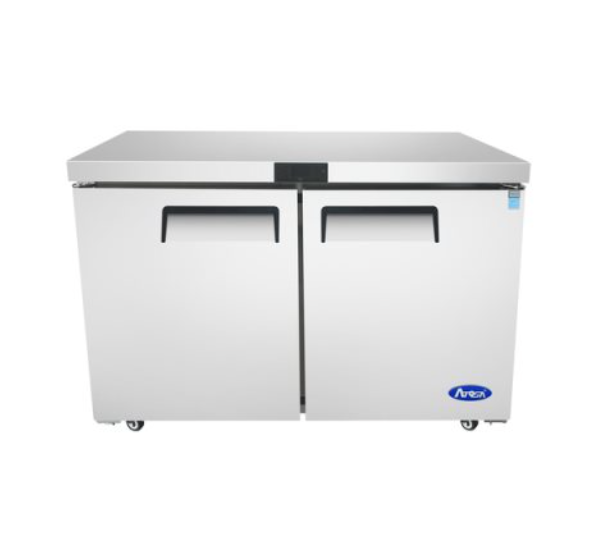 Atosa Undercounter Refrigerator, Reach‐in, Two‐section, 48‐1/4 W | Econ ...