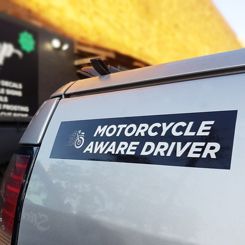 Motorcycle Aware Driver Vinyl Decal | Stickup Industries