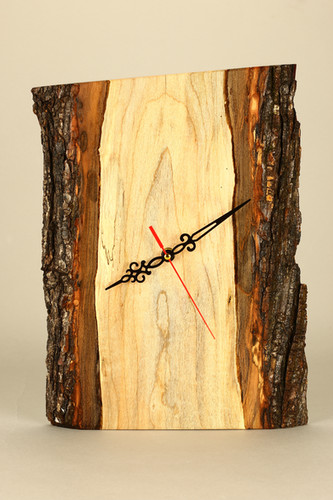 Live Edge Ambrosia Maple Clock | Ebeniste Treasures