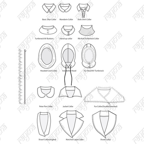 Collar Fashion Flat Library Pack- ADOBE ILLUSTRATOR | rayena