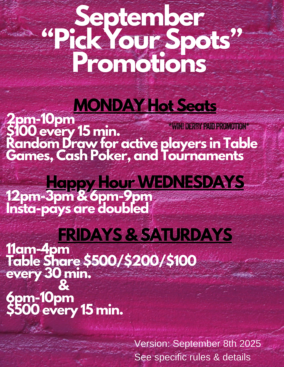 PROMOTIONS | Win! Derby