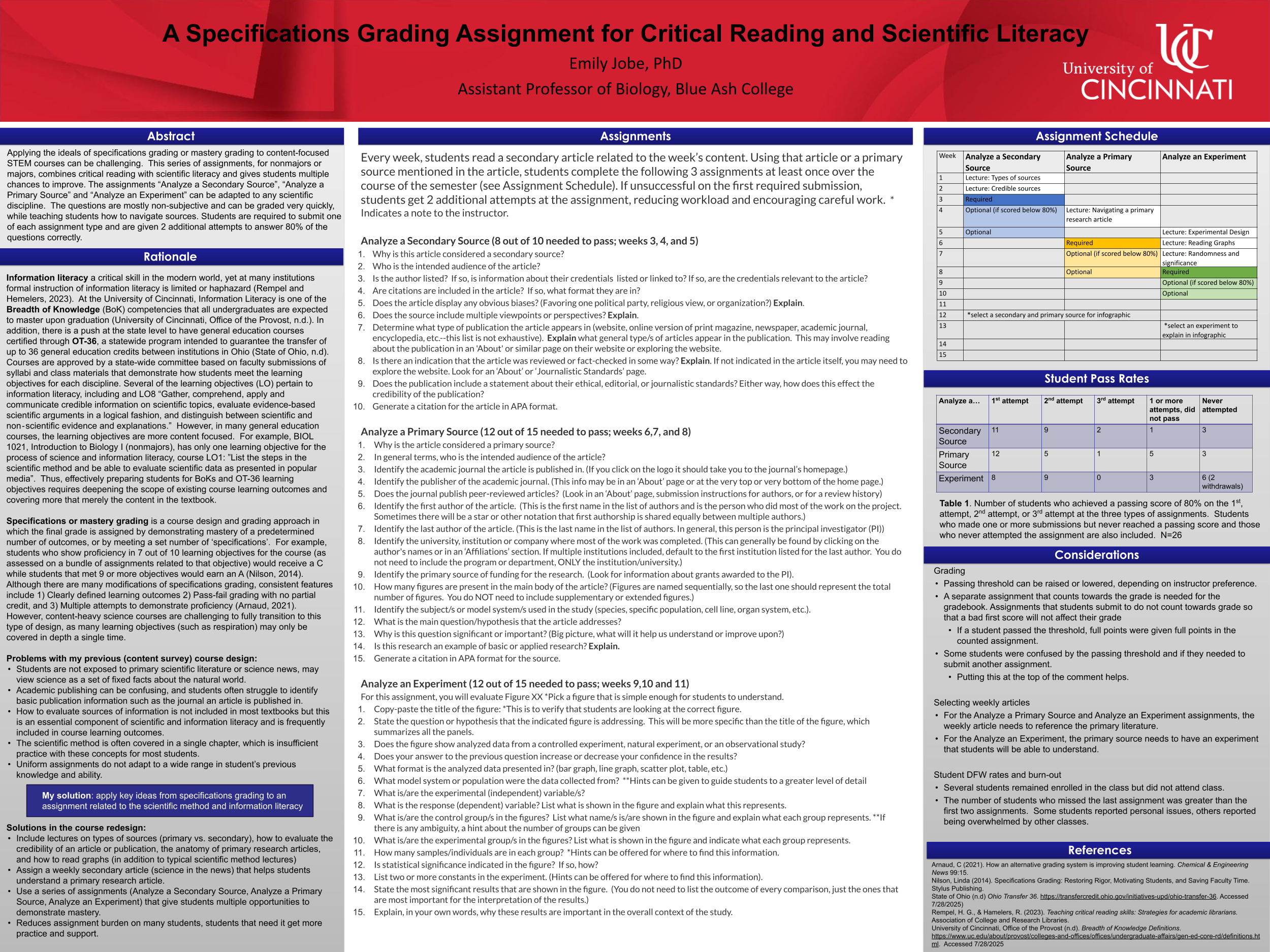 A Specifications Grading Assignment for Critical Reading and Scientific Literacy ...