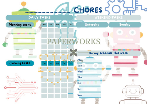 Robot Chore and Reward Chart | Paperworks by Lauren