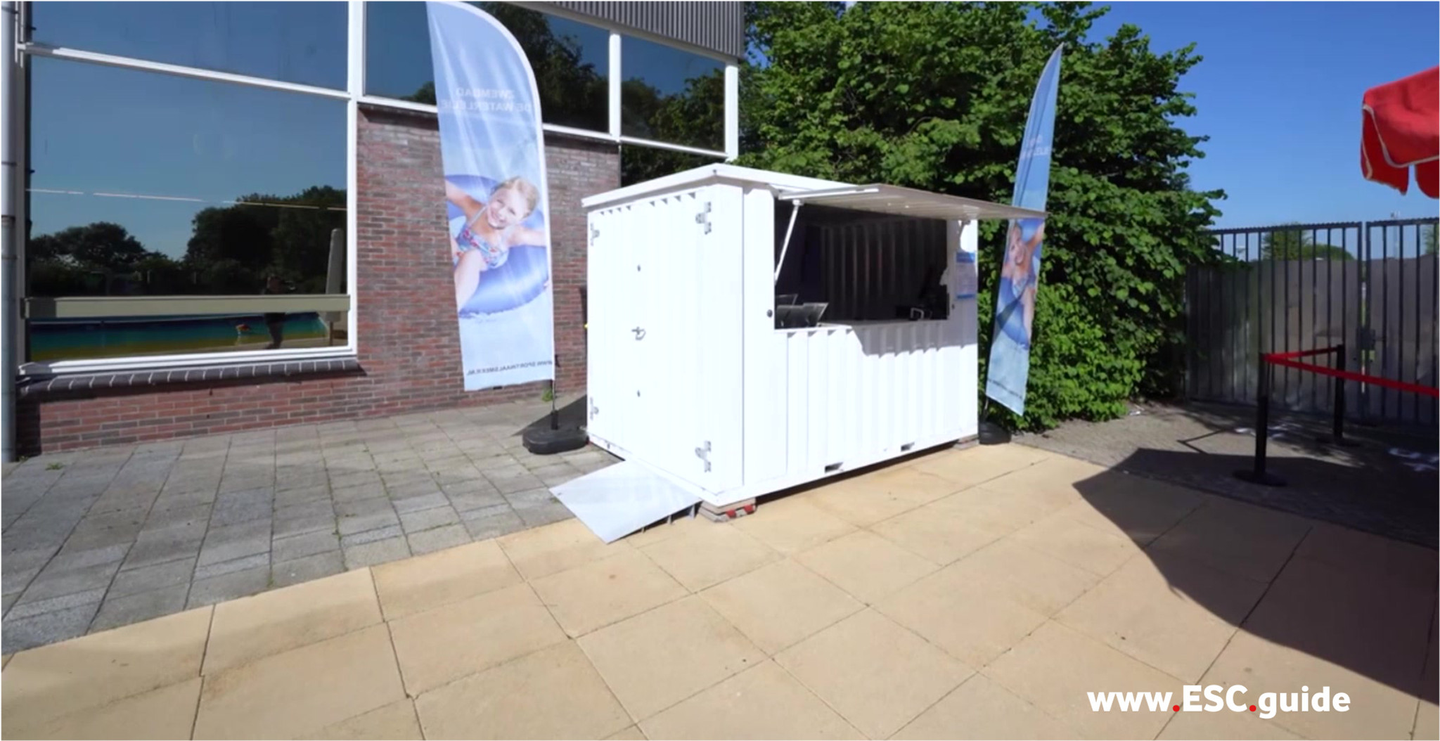 White Folding Canopy Container Pool Stand 3x2 meters RAL 9016
