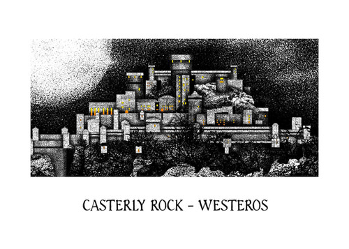 Casterly Rock - Game of Thrones - Framed Art Print | theretrodraughtsman